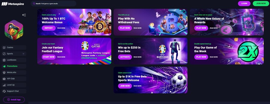 Metaspins Casino Review 2024 - Bonus & Free Spins | Clovr