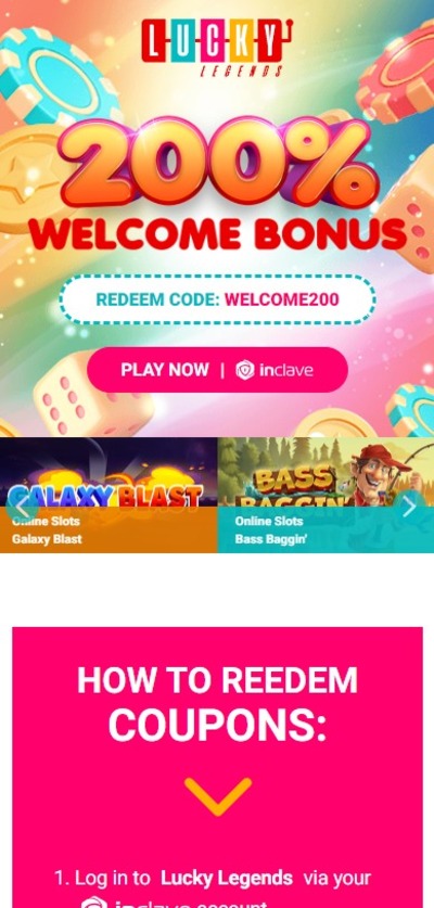 Lucky Legends Casino Bonus Codes: $50 for no deposit, 20 free spins and ...