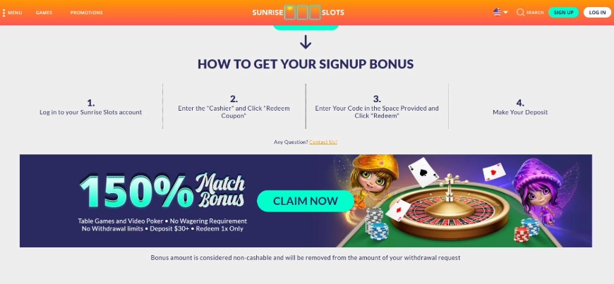 Sunrise Slots Promo Codes for July 2025 | Clovr.com